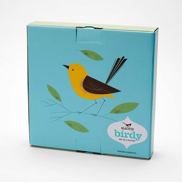 Wagtail and Thrush Set of 2 Plates Birdy Collection by Magpie - Bee ...