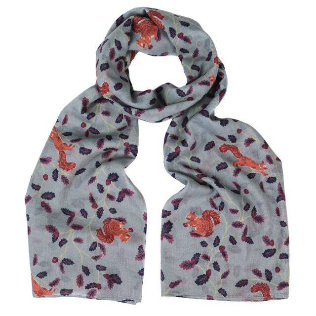 RSPB Red Squirrel Scarf - by Hazel & Pip - Bee Eater Gifts